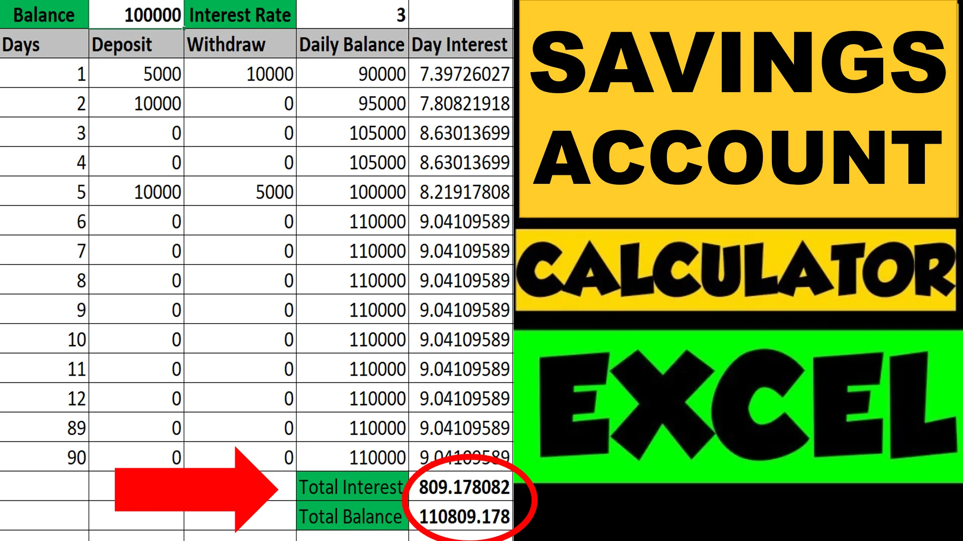 Savings Account Interest Calculation Using EXCEL Download FinCalC Blog