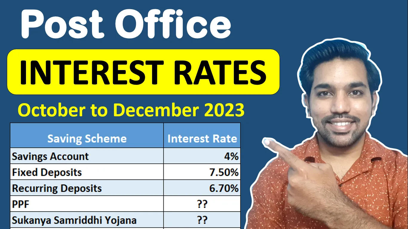 Post Office Interest Rates Table 2023 - October to December